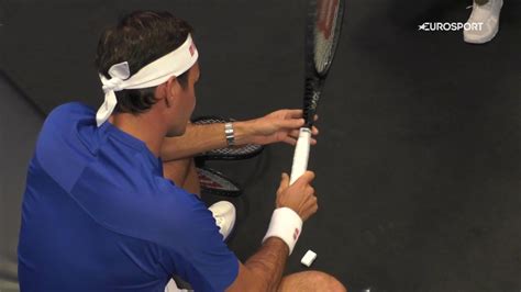 Roger Federer Re Grips His Racquet Backstage Ahead Of The Final Match Of His Career Alongside