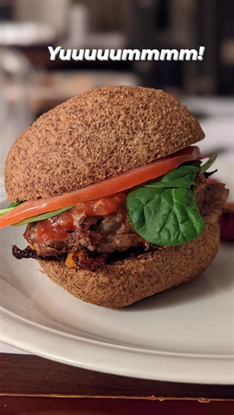 Homemade Burger On Gf Bun R Foodporn