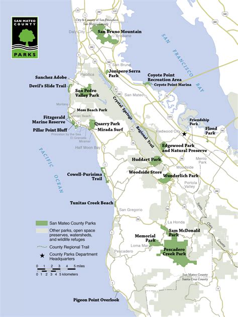 San Mateo County Parks Location Map