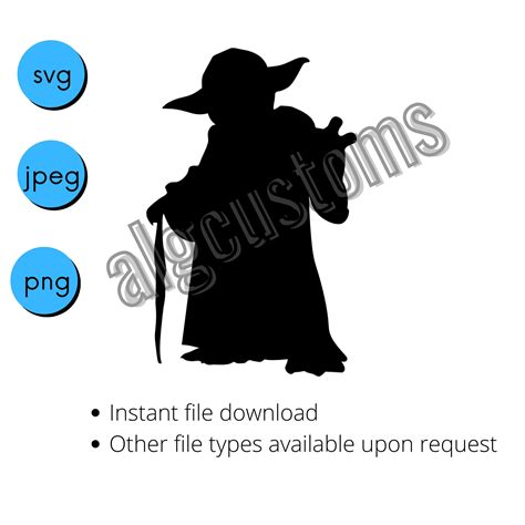Yoda Star Wars Stencil Cricut Svg  Png Etsy