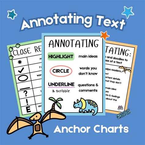Annotating Text Anchor Charts Reading Comprehension Close Reading