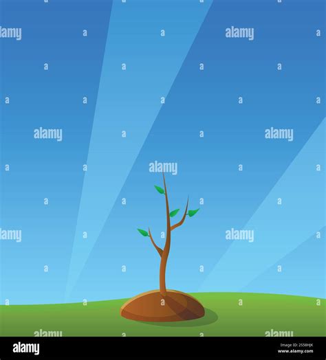 Tree Growing Concept Background Cartoon Illustration Of Tree Growing