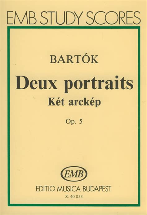Bartók Béla Two Portraits Orchestra Pocket Score 1983