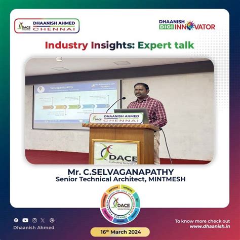 Selvaganapathy C On Linkedin Thank You Dhaanish Ahmed College Of Engineering And Faculty