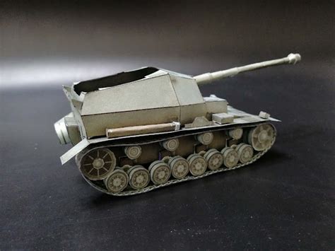 Bw 模型~窮酸鬼的鋼普拉鋼彈 德軍重型反戰車自走砲 大麥克斯 紙模型 Dicker Max Papercraft ペーパークラフト