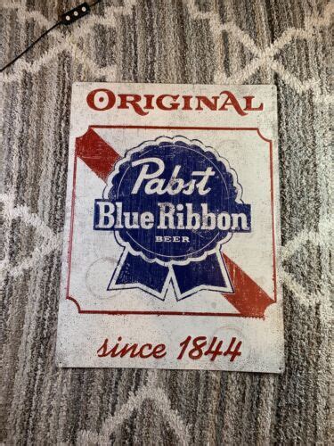 Pabst Blue Ribbon Beer Nostalgic Metal Tacker Tin Sign 18 X 24 Inch Ebay