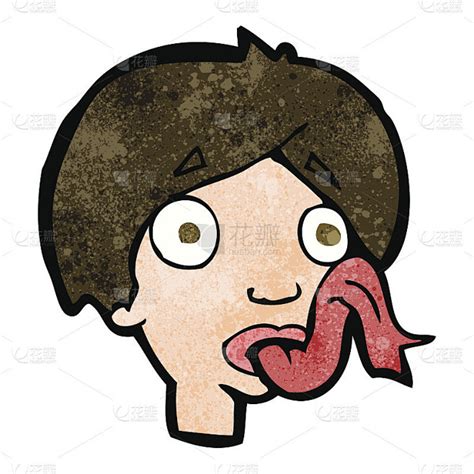 卡通头伸出舌头