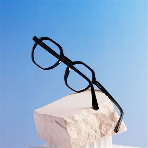Black Hipster Acetate Geometric Eyeglasses Lucian
