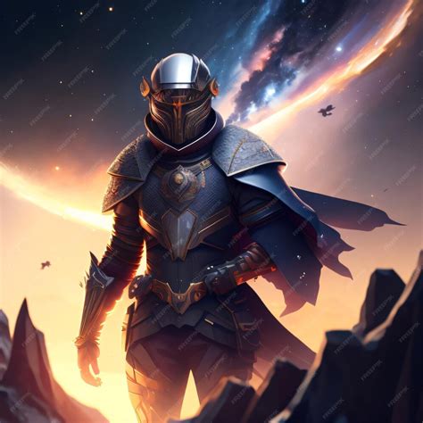 Premium Ai Image Asassin Warrior Character With Galaxy Background For