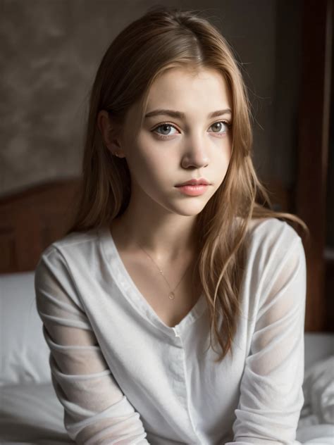 Portrait Of An 18 Year Old Cute Beautiful Perfect Face Petit Teen She