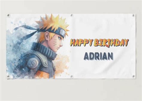 Naruto Birthday Banner Editable Anime Party Backdrop Digital Download