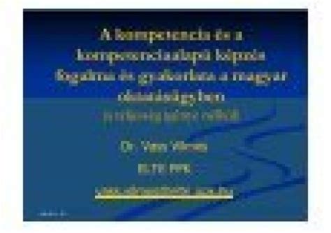 Dr Vass Vilmos A Kompetencia Ã©s A KompetenciaalapÃº Mellearn