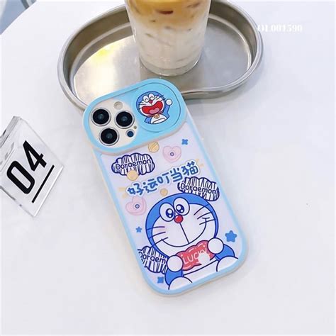 Ốp Ip 12 Pro Max Dẻo Doraemon Trượt Camera