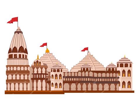 Premium Vector Ayodhya City Ram Janambhoomi Ram Mandir Religious Of