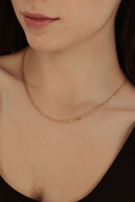 Solid 14k Gold 260mm Chain Bismark Straight Chain Real 14k 260mm