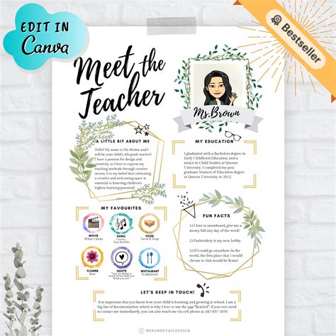 Meet The Teacher Letter Template
