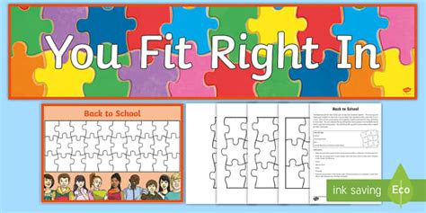 Back To School Puzzle Mural Display Pack Twinkl