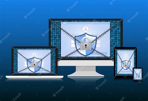 Premium Vector Concept Is Data Security Shield On Computer Labtop