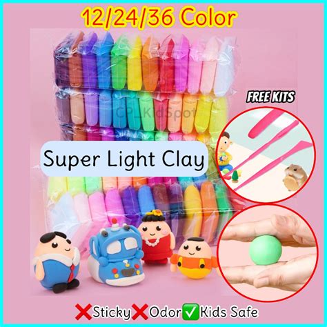 Super Light Clay 12 24 36 Colours Non Toxic Air Dry Clay Polymer Clay