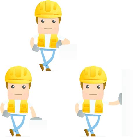 Set Of Funny Cartoon Builder Hat Simple Build Vector Hat Simple