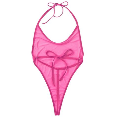 Sexy One Piece Sheer Mesh Thong Swimwear Sunnybikinis