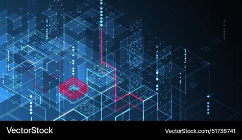 Isometric Big Data Processing Concept Cloud Vector Image