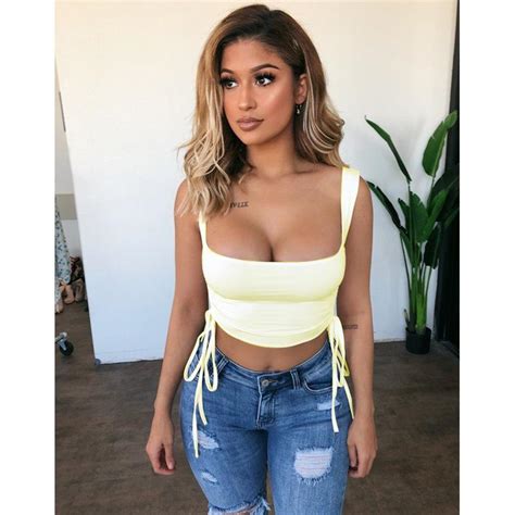 Buy Women Sexy Low Cut Tank Top With Pleated Tight Fitting Short