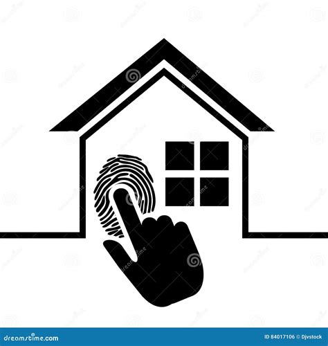 Pictogram Home Security Protected System Royalty Free Cartoon