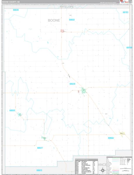 Boone County Ne 5 Digit Zip Code Maps Premium