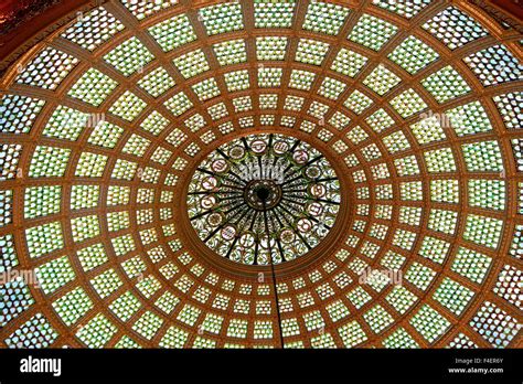 Tiffany Glass Dome With The Twelve Signs Of The Zodiac Near The Center