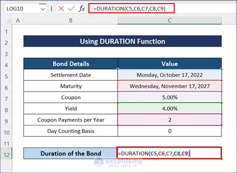 How To Calculate Duration Of A Bond In Excel 2 Examples