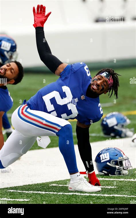 New York Giants Free Safety Logan Ryan 23 Warms Up Before An Nfl