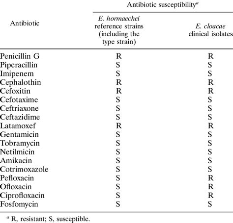 Comparison Of Antibiotic Susceptibility Patterns Of E Hormaechei