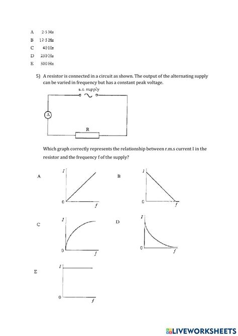 Alternating Currents Online Exercise For Live Worksheets