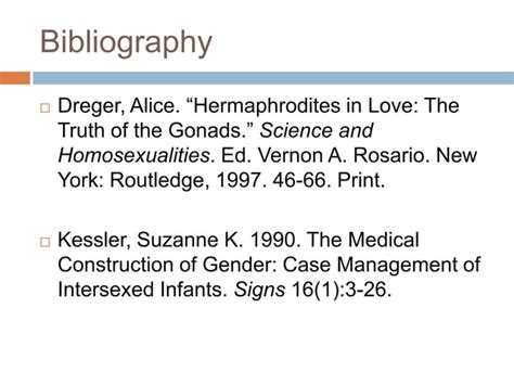 History And Present State Of Intersex Conditions Ppt
