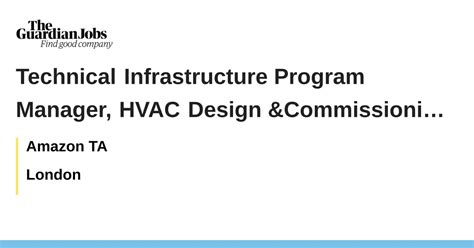 Technical Infrastructure Program Manager Hvac Design Andcommissioning Global Sustainability
