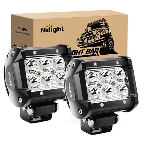 Nilight Led Pods 2pcs 18w 1260lm Spot Off Road Lights Super Bright