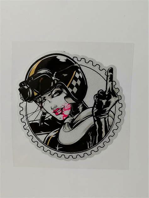 Retro Cafe Racer Sex Girl Car Sticker Pin Up Girl Motorcycle Helmet Stickers Motocross Racing