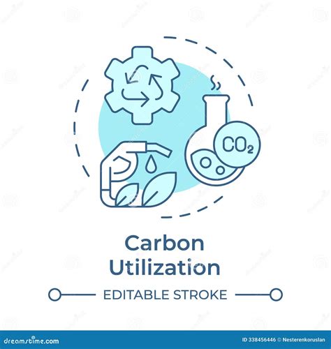 Carbon Utilization Blue Gradient Concept Icon Vector Illustration 338828456