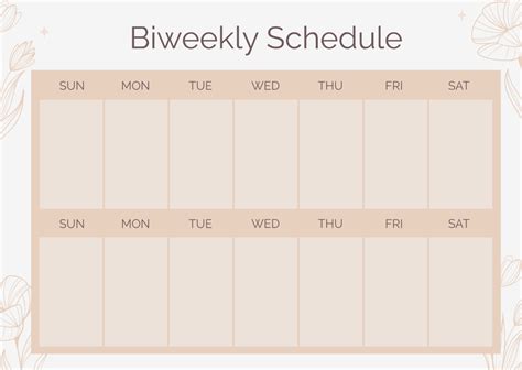 Free Two Week Calendar Template To Edit Online