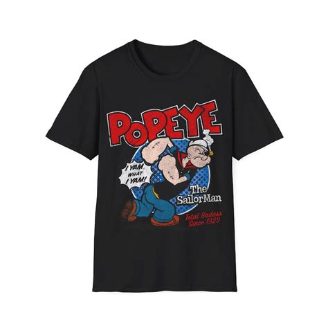 Popeye The Sailor Man Fan Art T‑shirt Vintage Worn‑out Look Unisex Tee