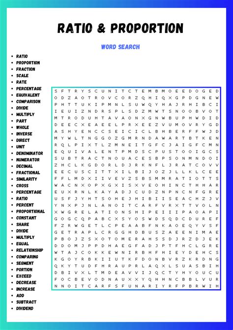 Ratio And Proportion Word Search Puzzle Worksheet Activity Made By Teachers