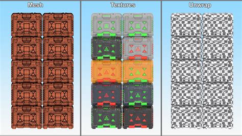 3d Model Sci Fi Storage Crates Set Turbosquid 2349255