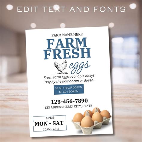 Fresh Eggs For Sale Flyer Eggs For Sale Sign Eggs Flyer Farm Flyer
