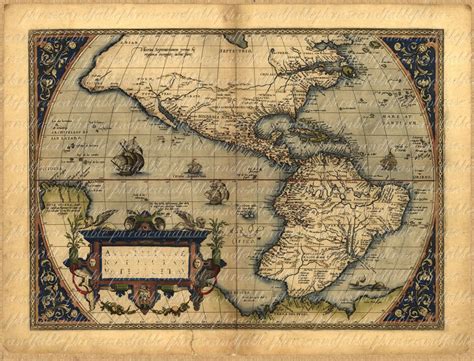 Map Of The Americas From The 1500s 096 North America South America West