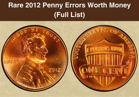 Rare 2012 Penny Errors Worth Money Full List With Pictures Coinvaluechecker