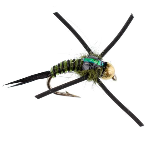 Tungsten Bead Head Rubber Legs Black Olive Zebra Copper John Nymph Fly