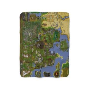 Custom Osrs Sherpa Fleece Blanket Runescape World Map Soft Cozy