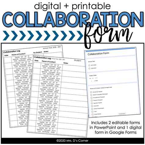 Collaboration Log For Teachers Digital Printable Collaboration Data