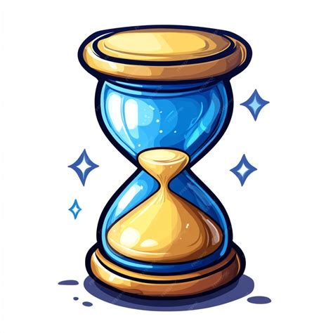 A Blue And Gold Hourglass With The Words Quot The Time Quot On The